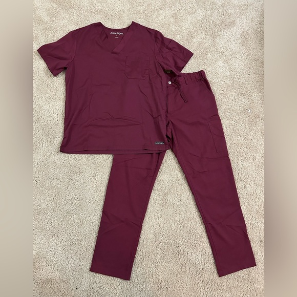 Uniform Advantage | Other | Mens Uniform Advantage Wine Color Scrubs ...